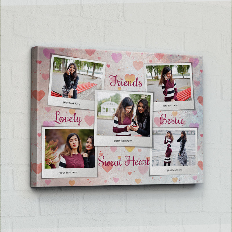 Best Friends Collage Frame | Personalized Five Photos Collage Frame | Personalized collage ...