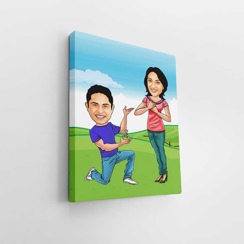 Personalised Proposing Caricature Art | Best Couple Caricatures ...